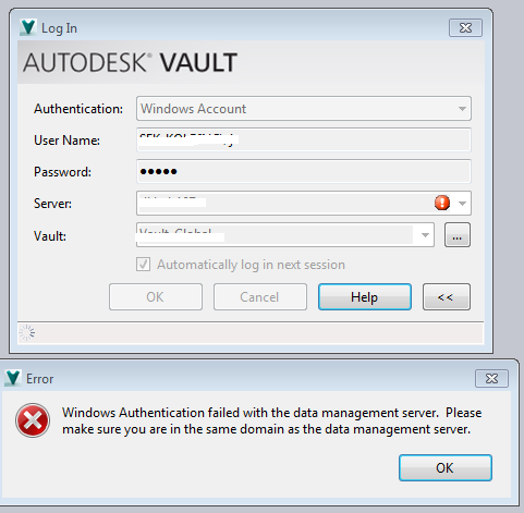 Windows Authentication failed - Autodesk Community