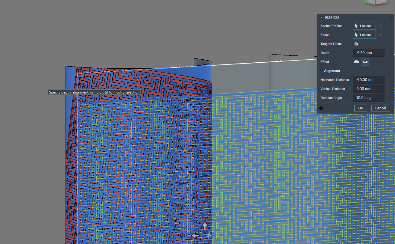 Emboss - Specified Depth - Autodesk Community