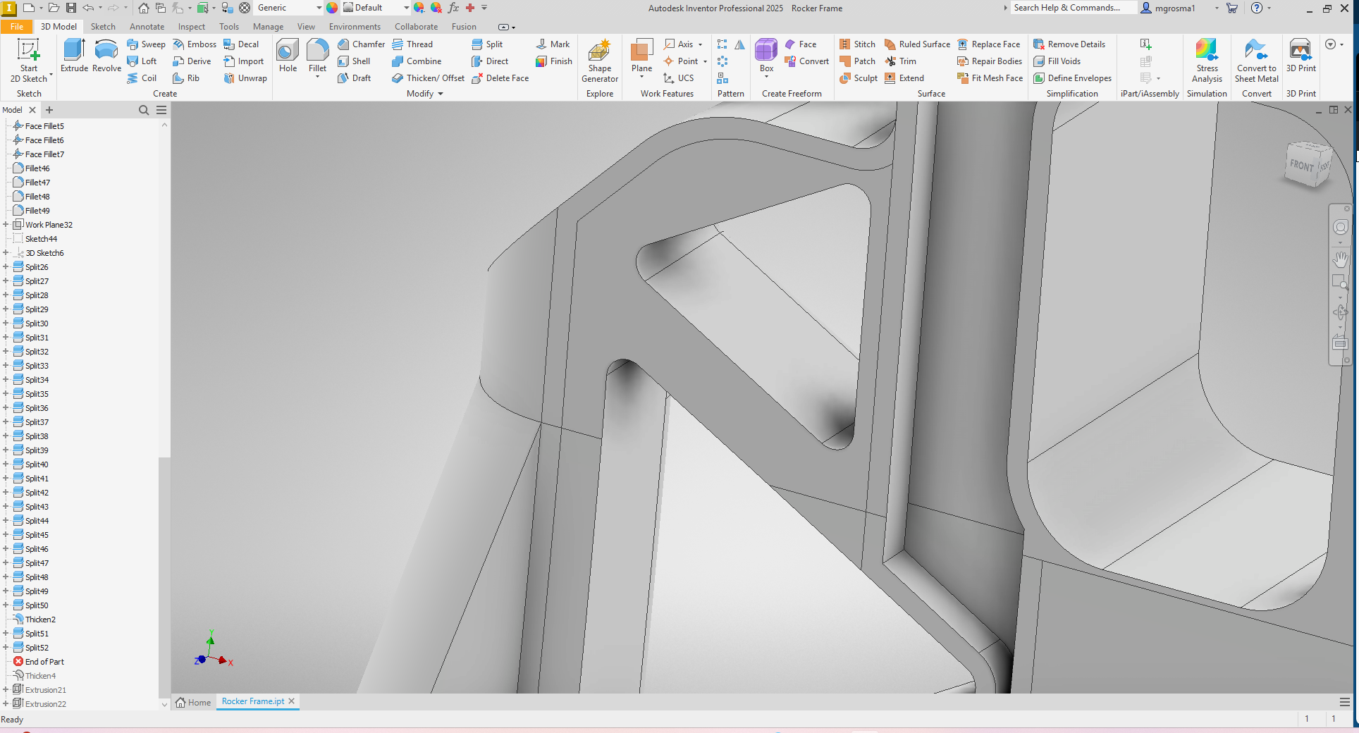 Solved: Thicken Command Cut leaving surface artifacts after creating cut on curved surface ...