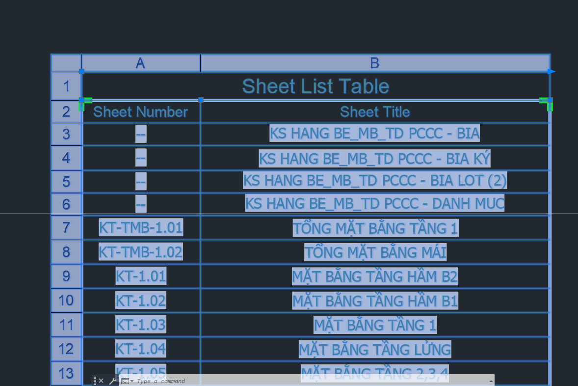 Sheet list table - Autodesk Community