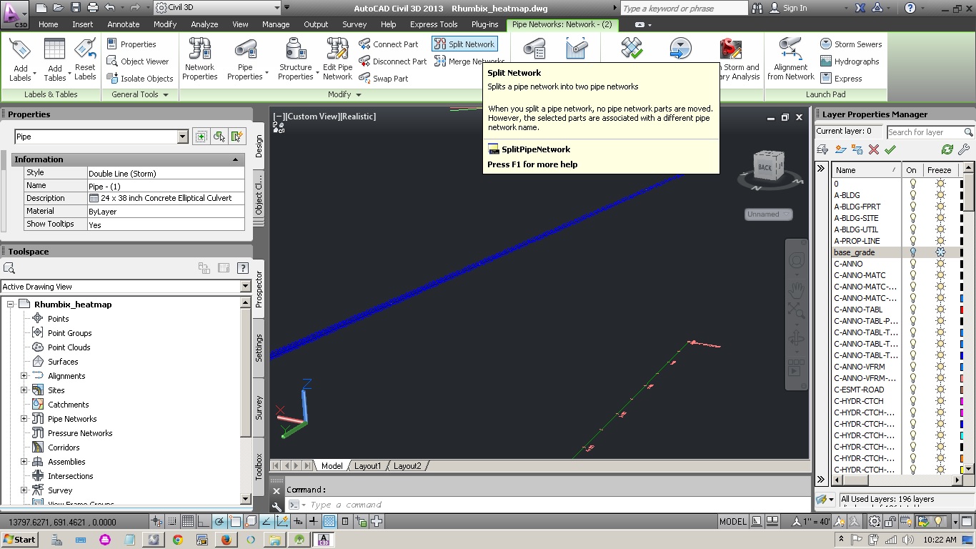 Split Civil 3D pipe network into sections for navisworks simulate - Autodesk Community