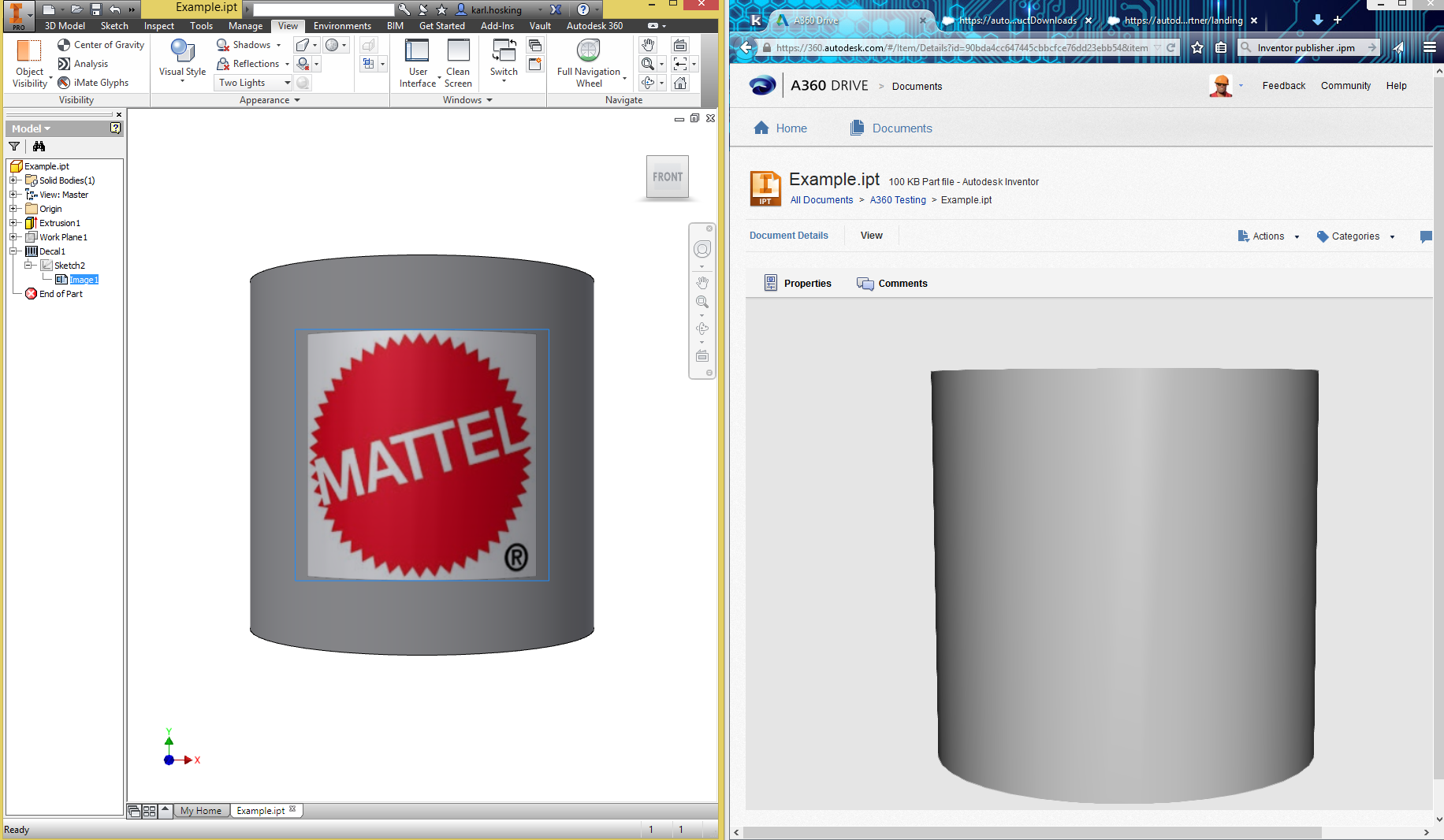 Inventor Part Decal features do not show in A360 preview - Autodesk ...