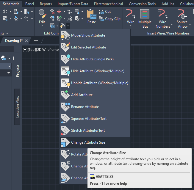 Wire ways footprint attribute rating1 text height within AutoCAD ...