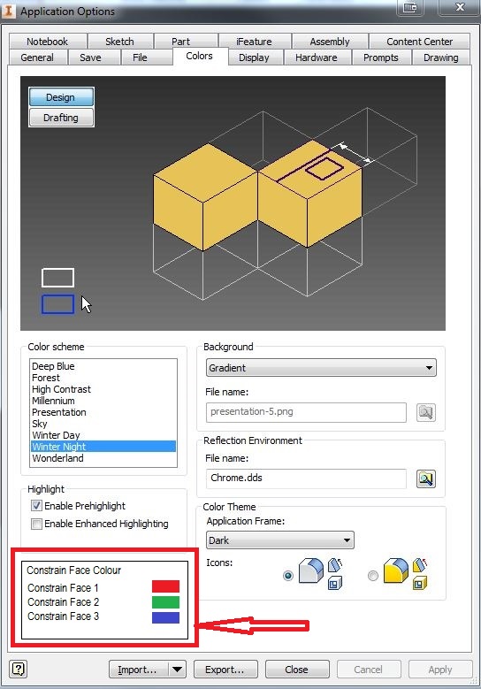 Custom Colour Schemes - Inventor Application Options - Autodesk Community