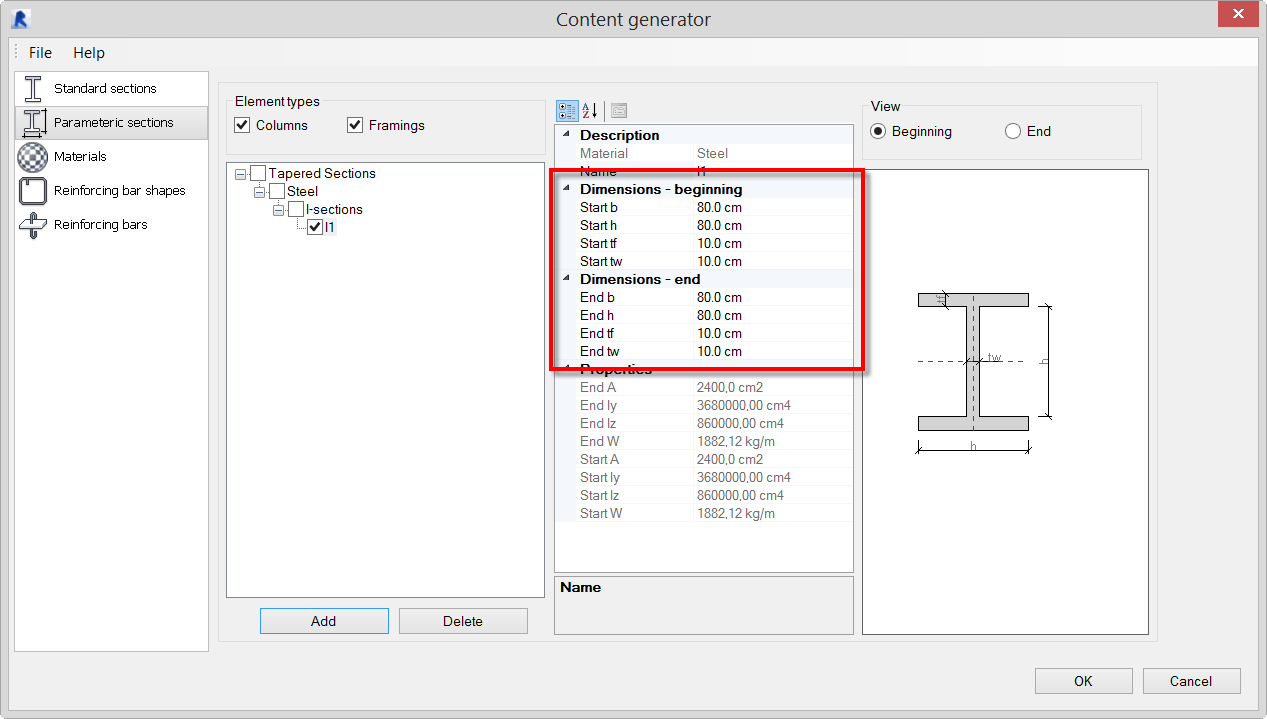 Tapered section properties with API - Autodesk Community