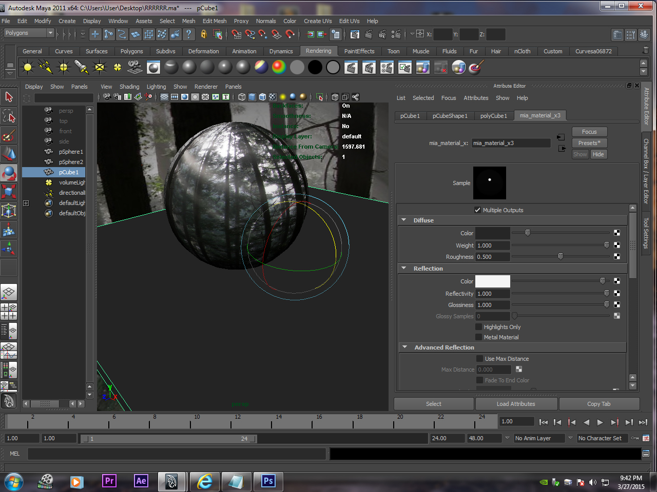 No Reflections in Mental Ray Render? - Autodesk Community