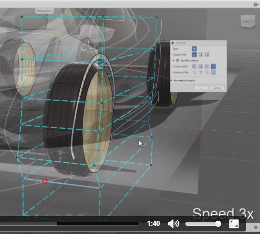 Since Alias Speedform has Lattice Fusion 360 should have it as well ...
