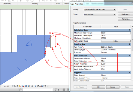 Stair: notch connection position horizontally - Autodesk Community