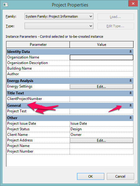 Drop-Down Menus in Project Information Bars (under Manage tab ...