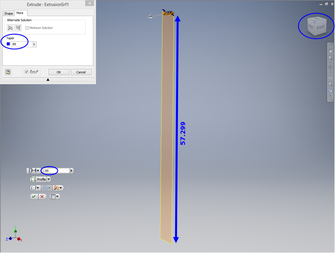 FIX Surface Extrude: Arrow Direction, Taper Rotation & length ...