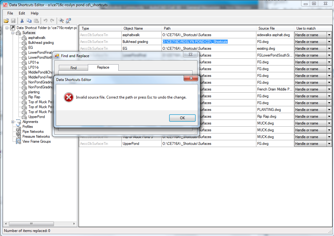 Solved: Data Shortcut editor will not change paths - Autodesk Community