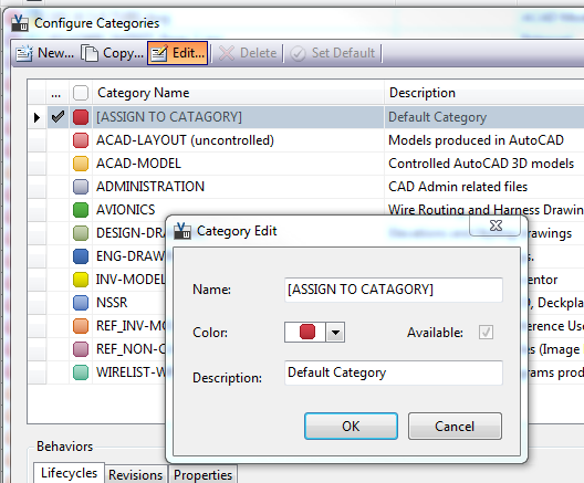Edit Item "category Name" in Vault professionnel - Autodesk Community