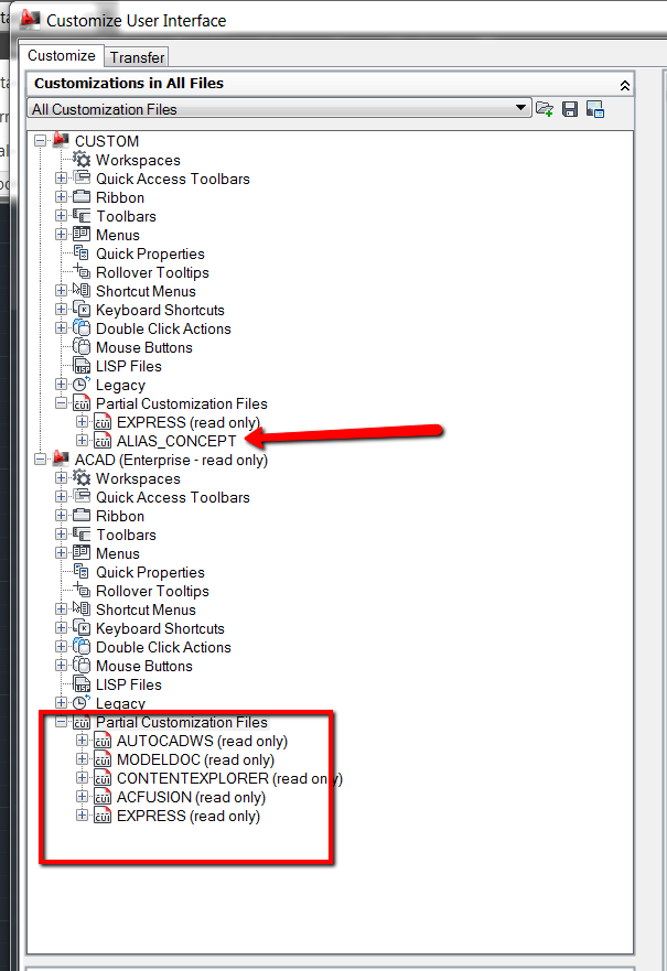 Solved: AutoCAD 2012 and aliasconcept.cuix Loading twice - Autodesk Community