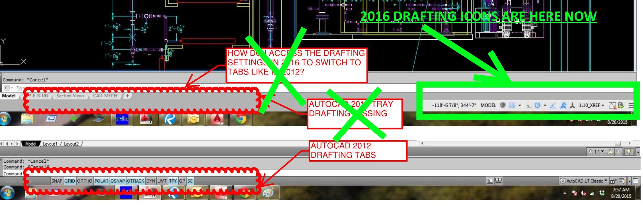 Drafting settings to Tabs in 2016 - Autodesk Community