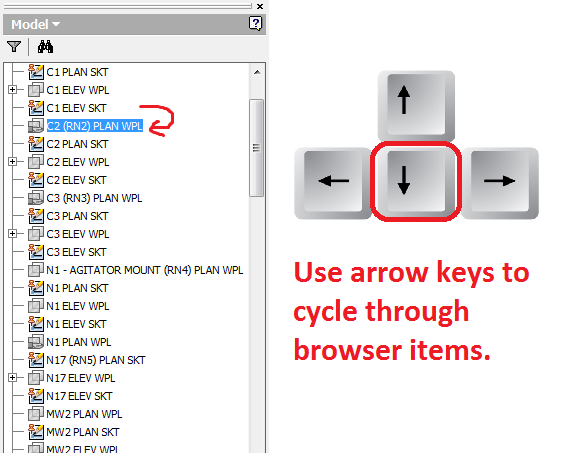 Use Arrow Keys to Navigate Through Browser Items - Autodesk Community