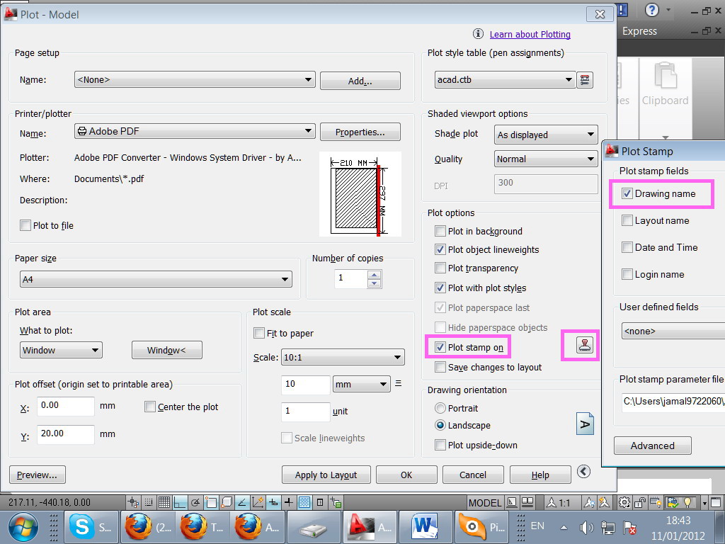 Solved: Why “Plotting Stamp on” according the “Drawing name” field shows.... - Autodesk Community