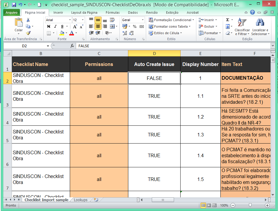 Import Checklist from Excel - Autodesk Community