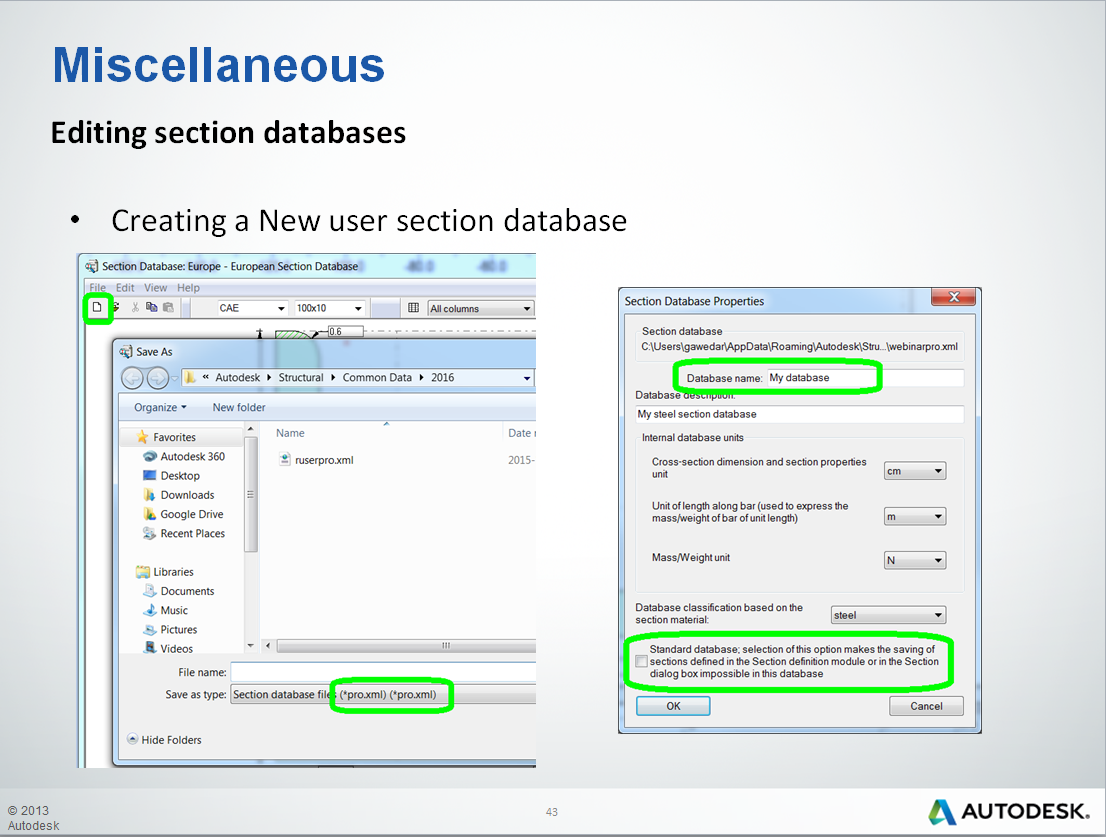 Importing Section to a database other than "User" - Autodesk Community