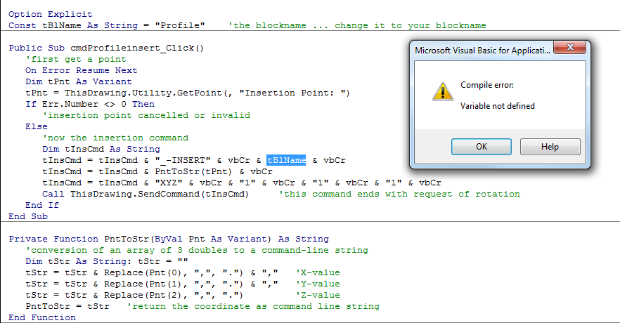 VBA help - block insertion - Autodesk Community
