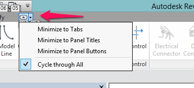 Ribbon panels tab shows drop down - Autodesk Community