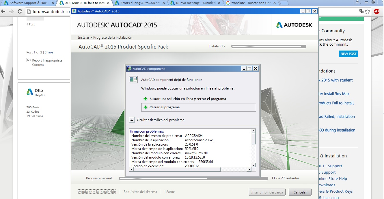 Autodesk component has stopped working - Autodesk Community