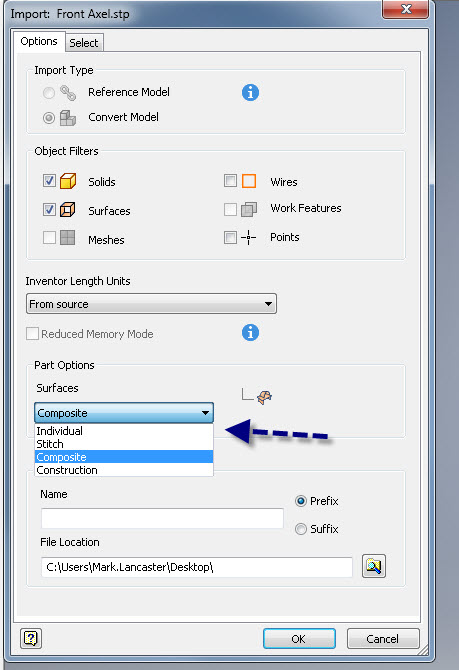Solved: .Step files Options box greyed out - Autodesk Community