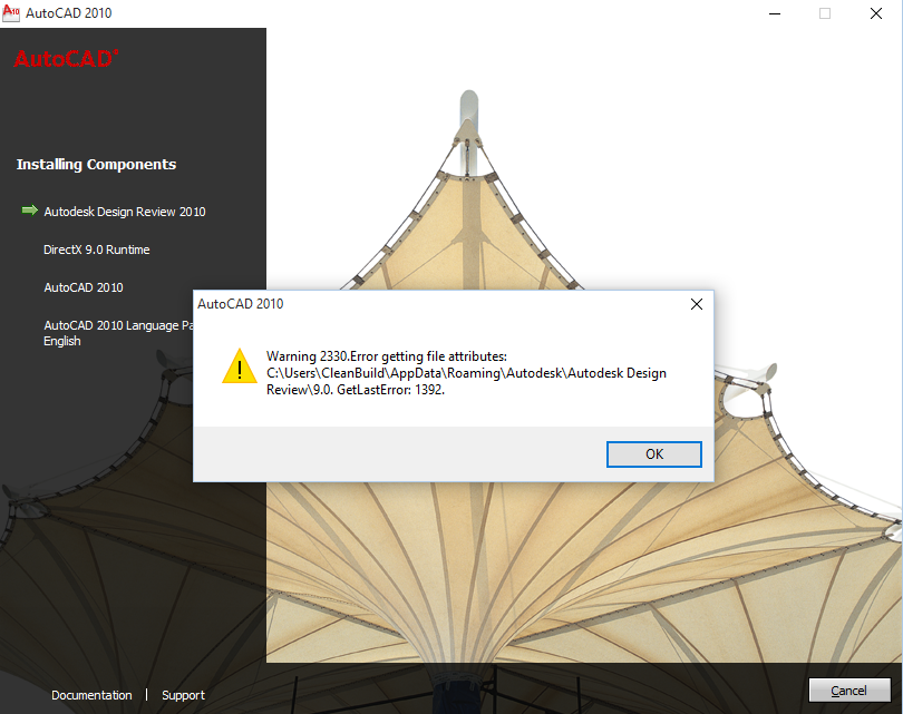 Solved: Autocad 2010 failed installation. Warning 2330 - Autodesk Community