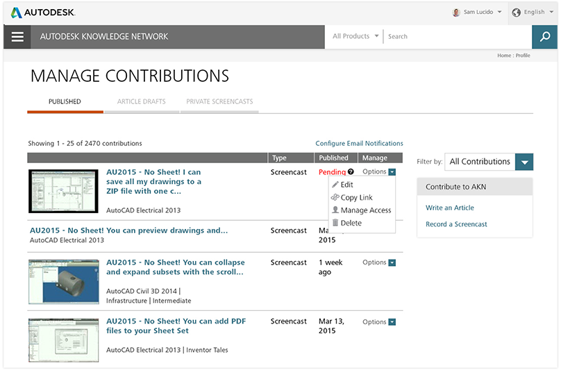 Announcing new updates to Screencast site! - Autodesk Community
