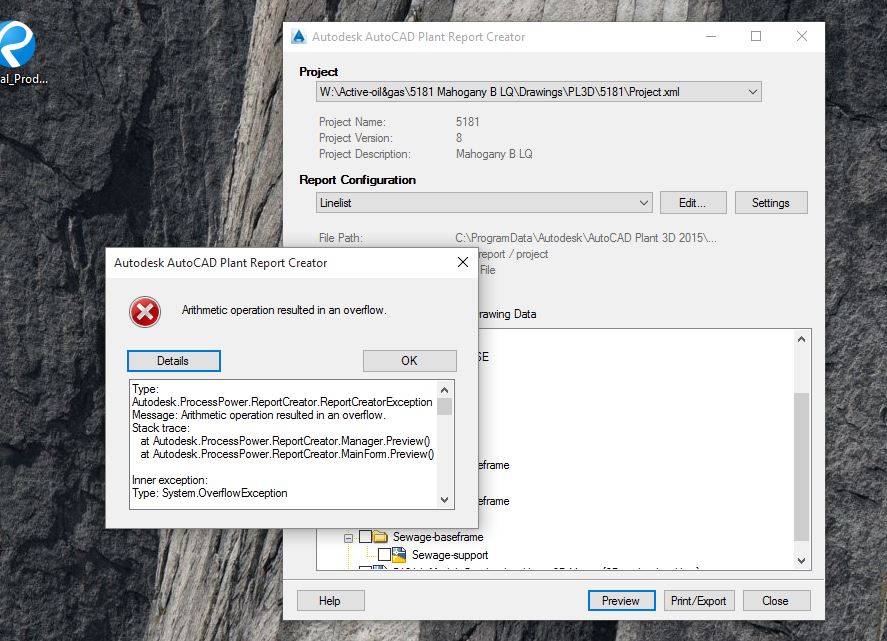 Report Creator Error/crash - Autodesk Community