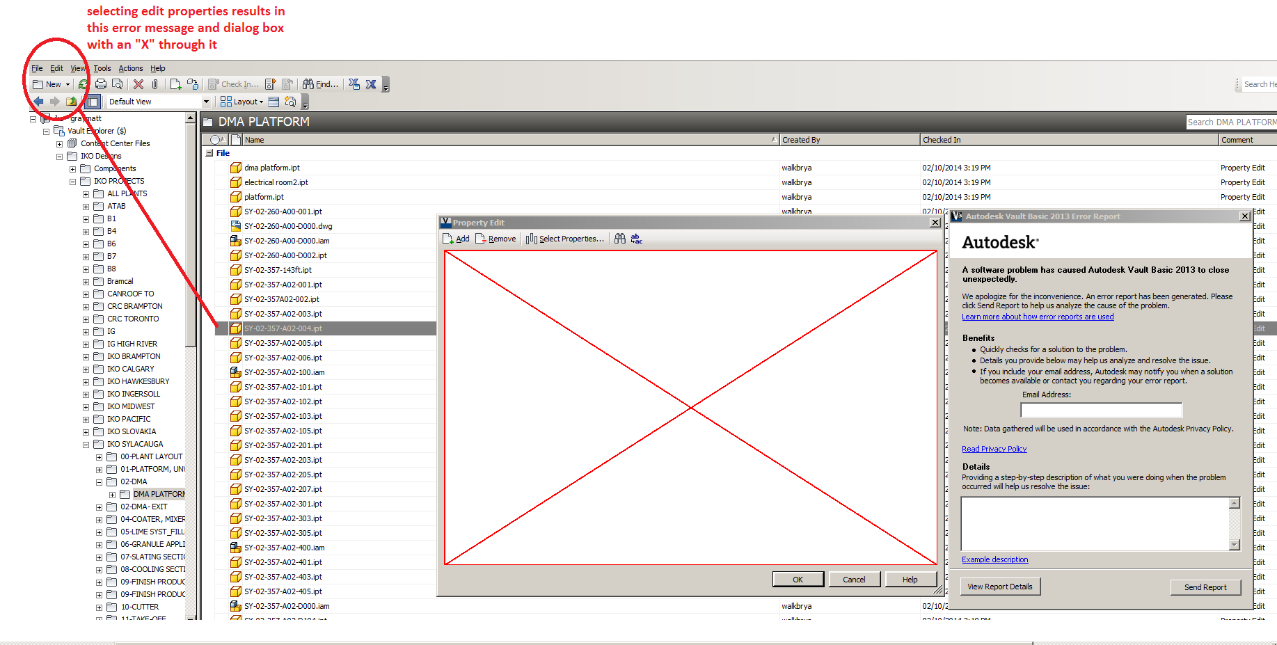 Edit Properties - Error - Vault basic 2013 - Autodesk Community