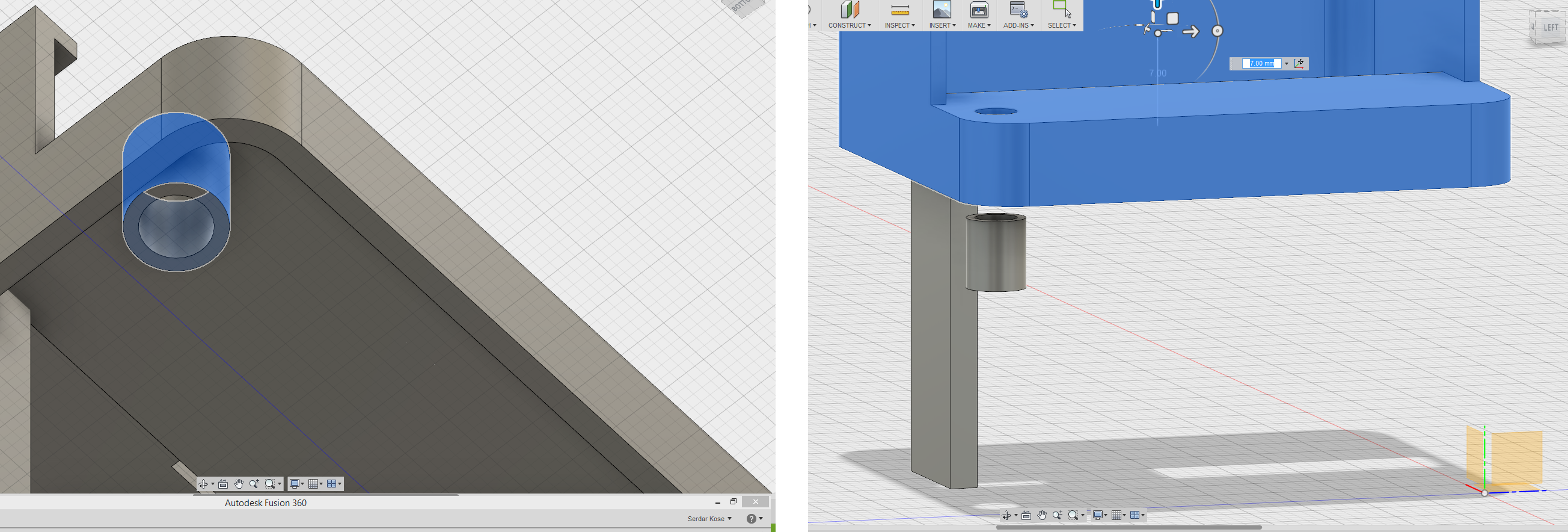 Solved: Connecting two mounting hole bodies/channels - Autodesk Community