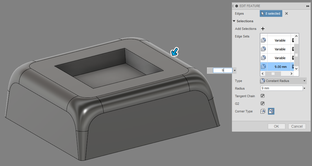 Different fillet rad per edge. - Autodesk Community