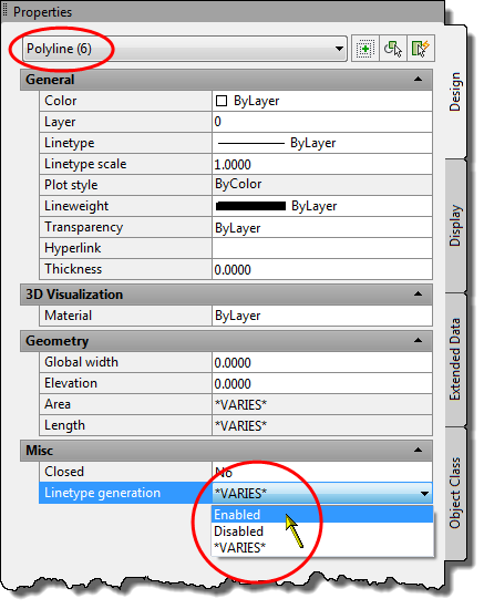Polyline Linetype Generation automatically set to disabled? - Autodesk ...