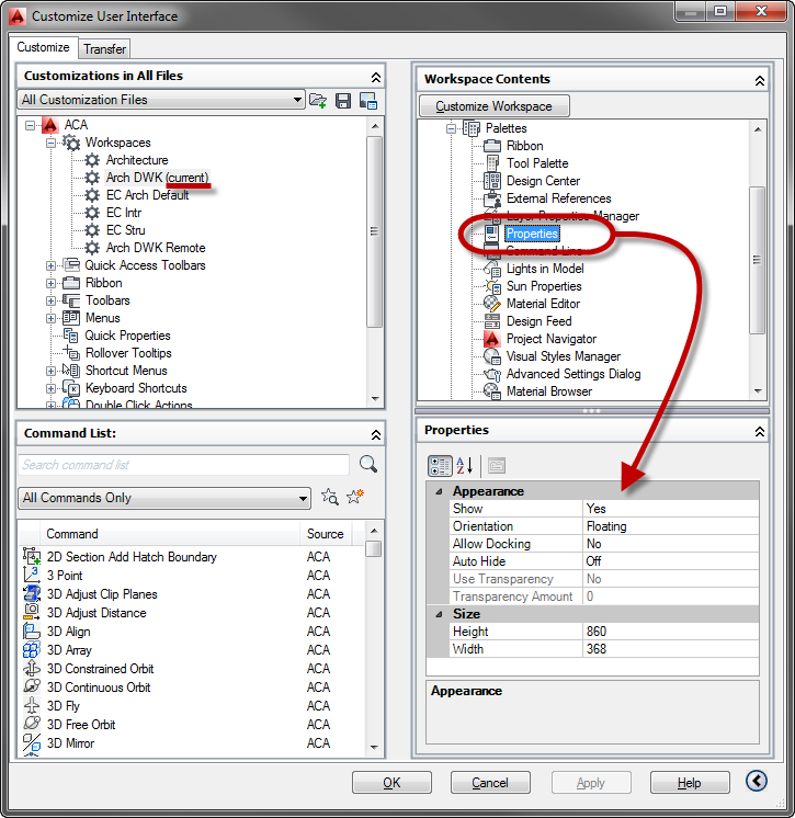 Solved: Properties Palette vanished - Autodesk Community