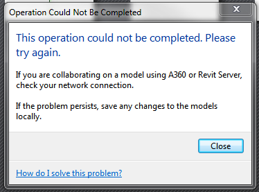 Solved: C4R Revit 2015 - Revit Could Not Create a local file from A360 - Autodesk Community