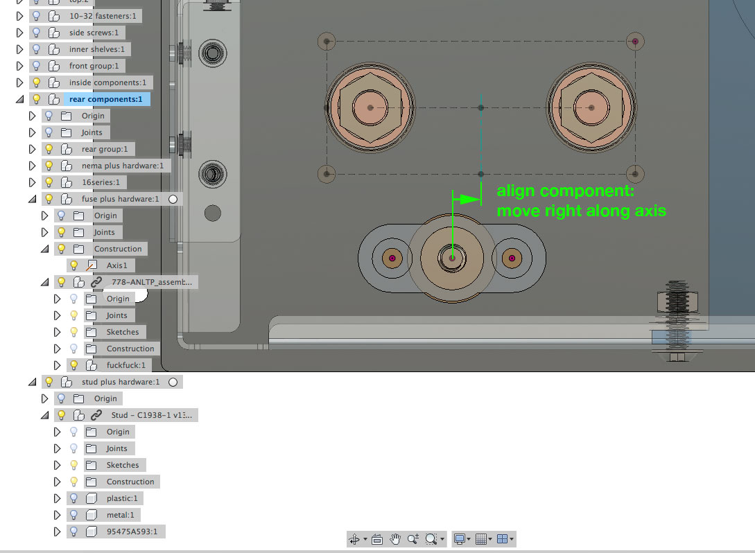 Solved: align components, constrained along an axis - Autodesk Community