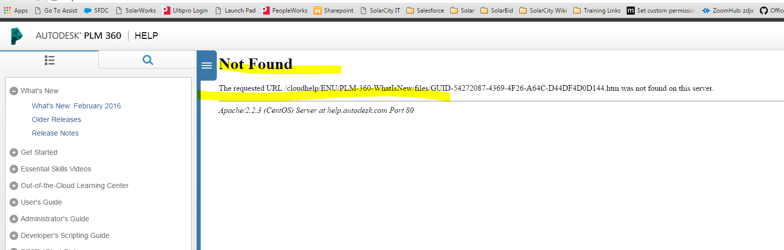 Help and What's new Link is Broken - Autodesk Community
