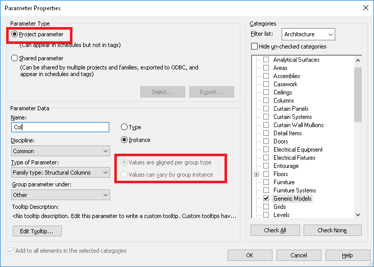 Solved: parameter can NOT be varied by group instance - Autodesk Community