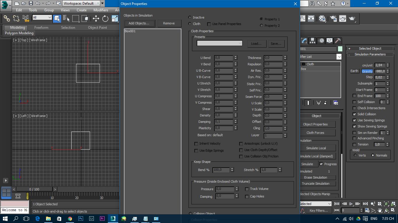 How to configure the size of the Object Properties (cloth) for 1366x768 ...