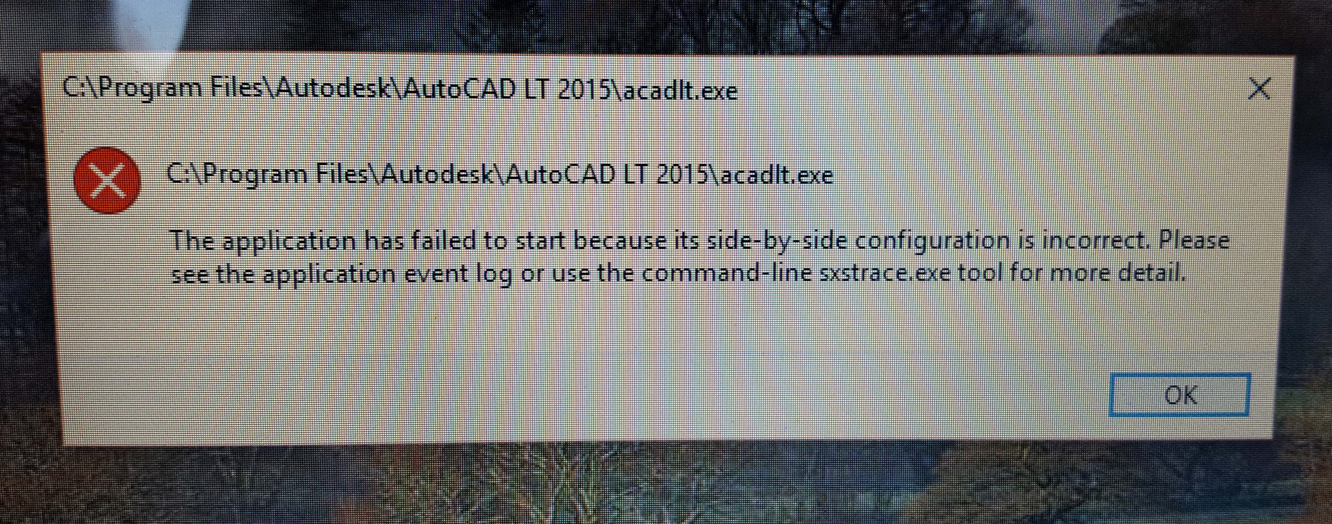 Side By Side Configuration Incorrect Autodesk Community