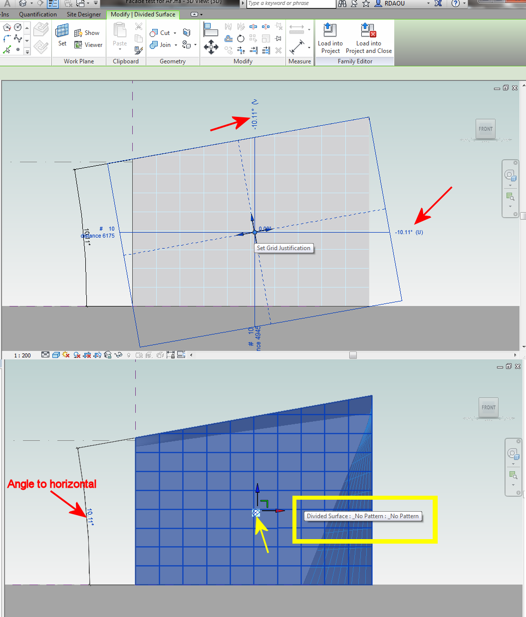 Solved: Divided surfaces horizontal grid always parallel with level ...