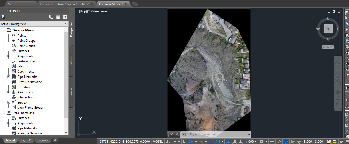 How to add a 3D point cloud under a tin surface (created from contours ...