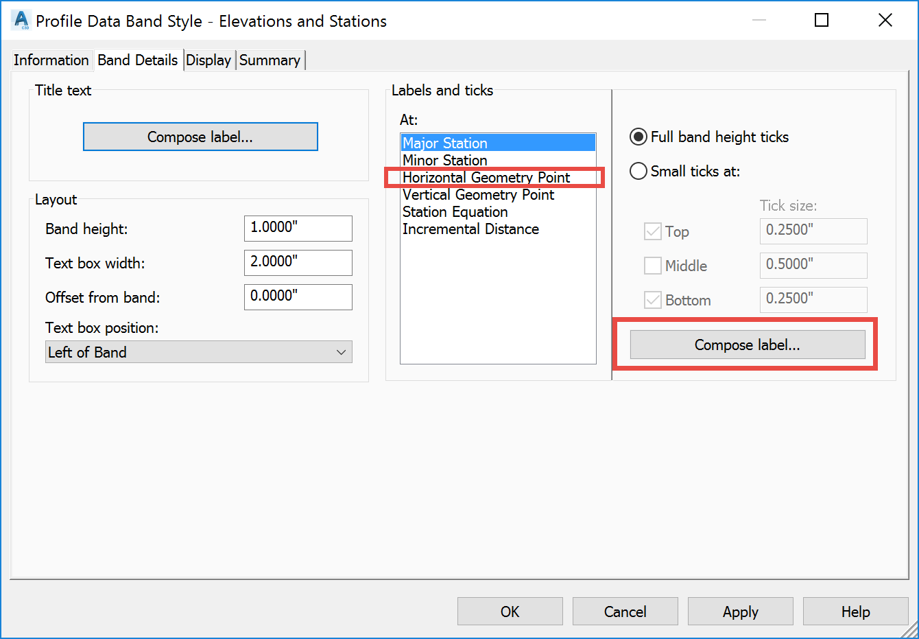 profile data band style - Autodesk Community