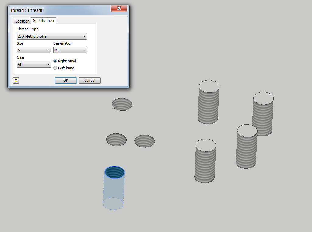 Multiple thread features in same dialog - Autodesk Community