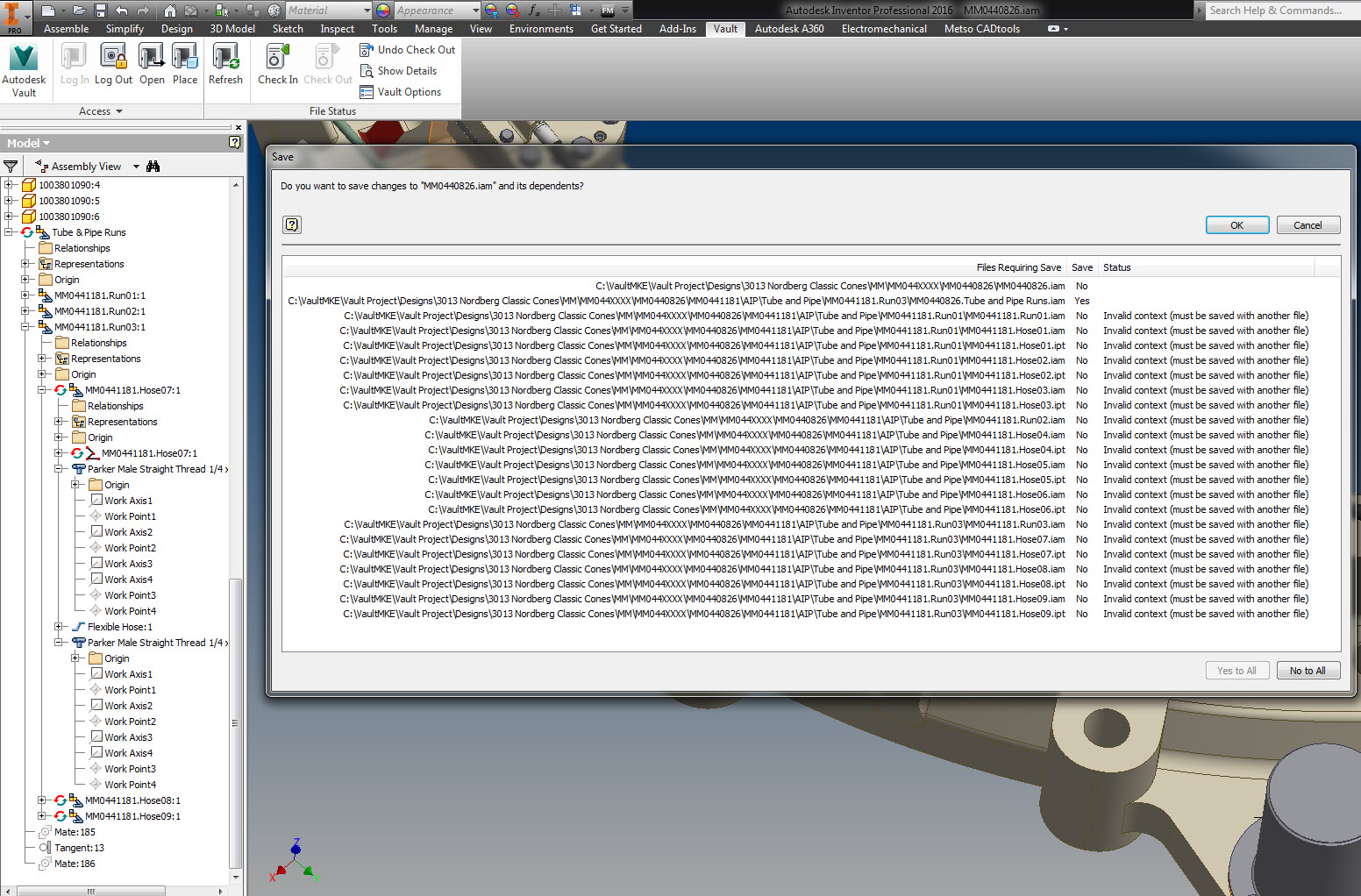 Inventor model with check in errors to vault - Autodesk Community