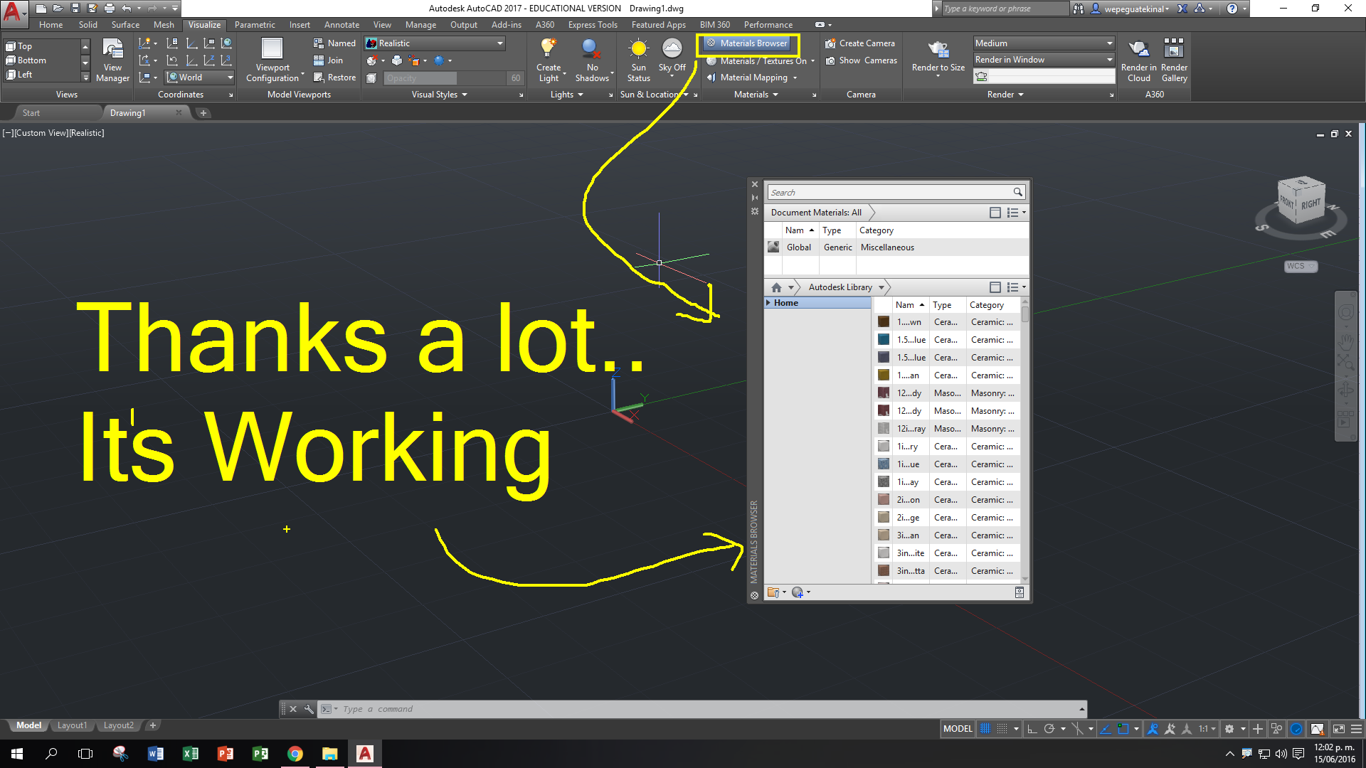 Solved: AutoCAD crashes when i click on materials browser - - Autodesk Community