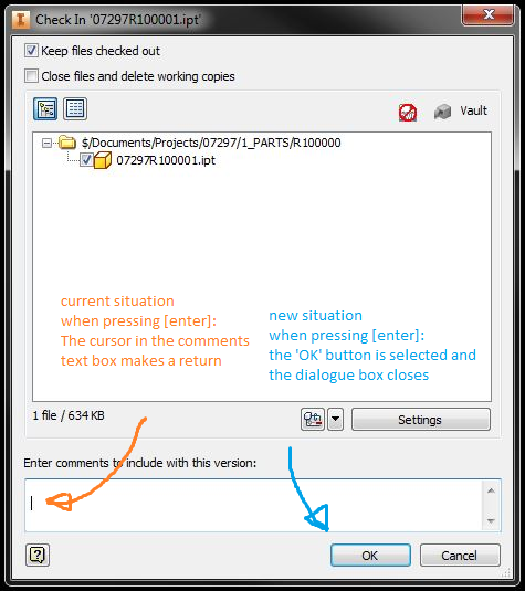 Default selection in case of dialogue box on 'OK' button - Autodesk ...