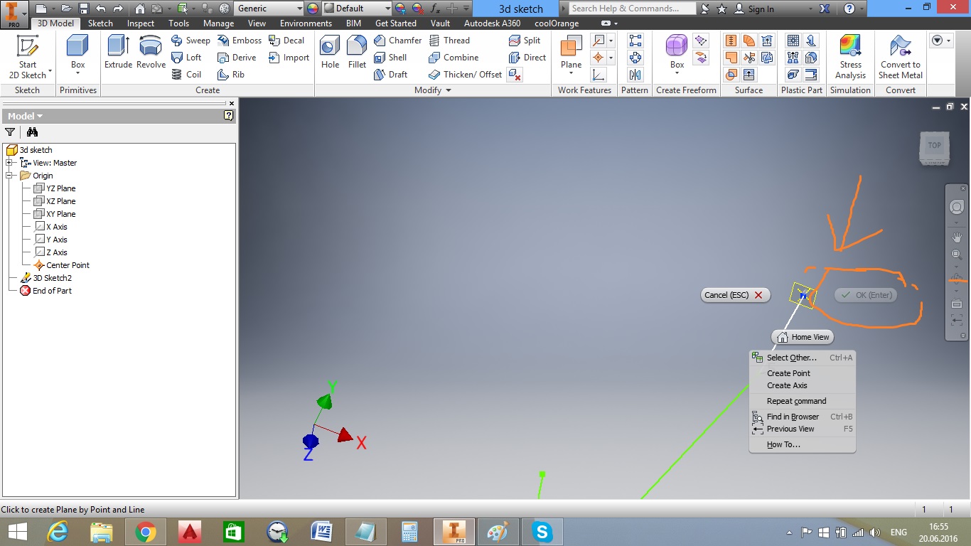 Solved: 3d sketch->plane-> sweep - Autodesk Community