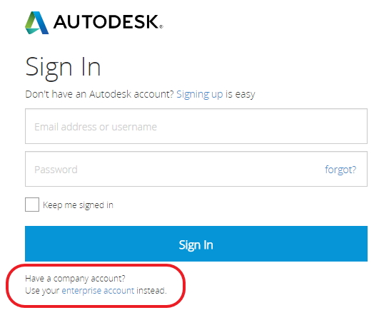 Sign in with the company account - Autodesk Community