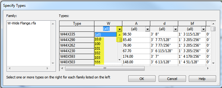 Revit 2017 Wide Flange Type catalog - Autodesk Community